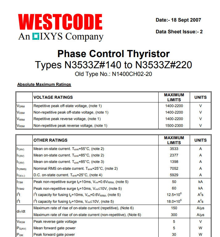 N3533ZC200 판매중 IXYS UK WESTCODE 정품 판매점 : 네이버 블로그