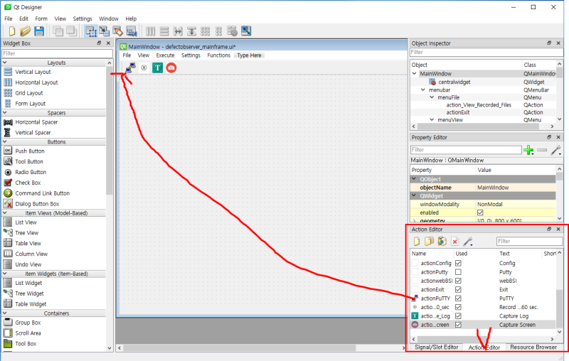 [PyQT Designer] Menu bar / Tool bar 연동 : 네이버 블로그