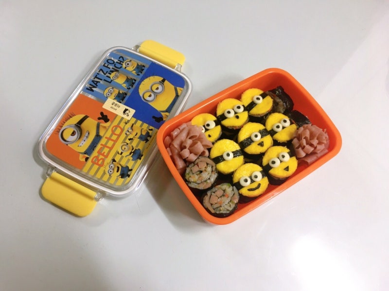 어린이집소풍도시락 5탄 미니언즈 김밥 And 슬라이스햄꽃 만들기 네이버 블로그