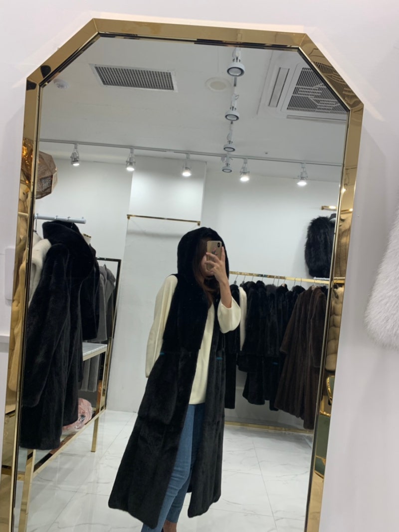 쑤언니 밍크 후드 롱밍크베스트 블랙그라마 네이버 블로그