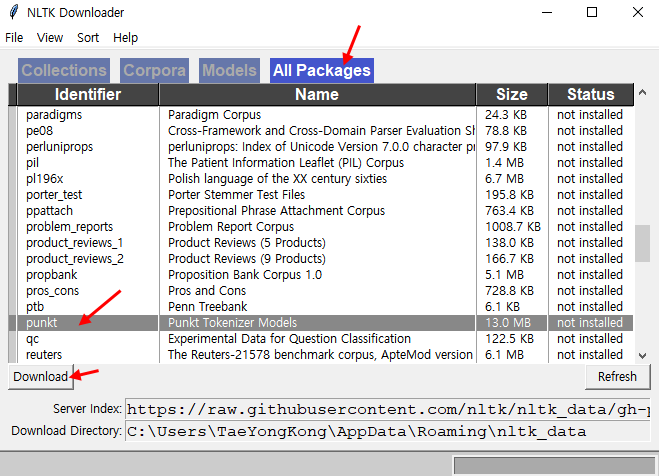 자연 언어 처리(NLP) - 파이썬 NLTK와 NLTK data 설치하기 : 네이버 블로그