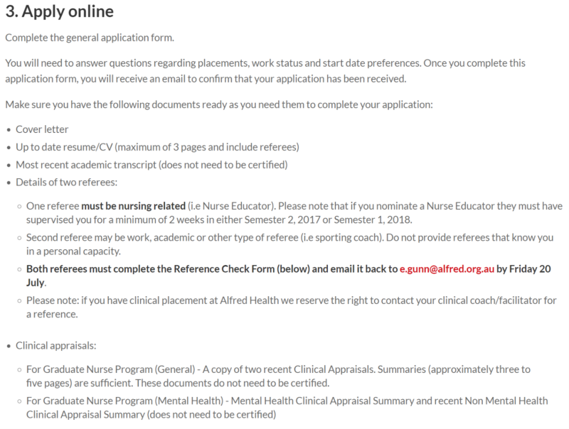 [호주간호/간호공부] GNP Resume/CV 특집 (2) - The Alfred Hospital (Public) : 네이버 블로그