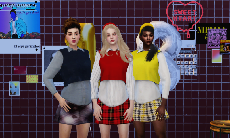 [ts4 cc] 90s Preppy Look from Clueless : 네이버 블로그