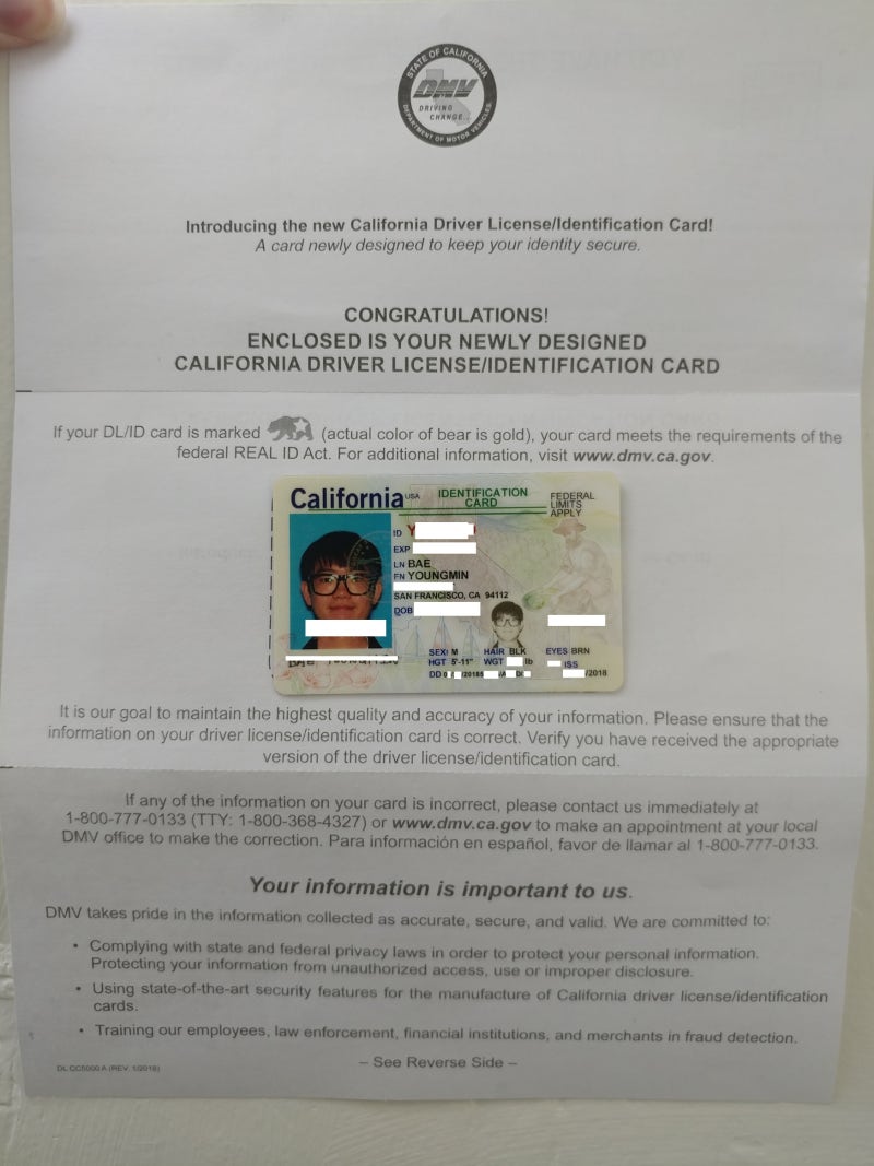 [DMV] 캘리포니아 아이디 발급 (California ID Card) _ 캘리포니아 신분증 : 네이버 블로그