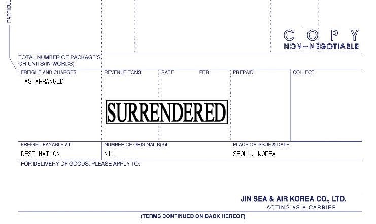 선하증권의 발행 종류 - ORIGINAL B/L, SURRENDER B/L, WAYBILL : 네이버 블로그