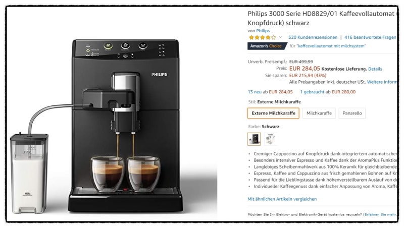 필립스 3000 시리즈 HD8829/01 , 필립스 전자동 카푸치노 커피머신,(Philips 3000 Serie HD8829 ...