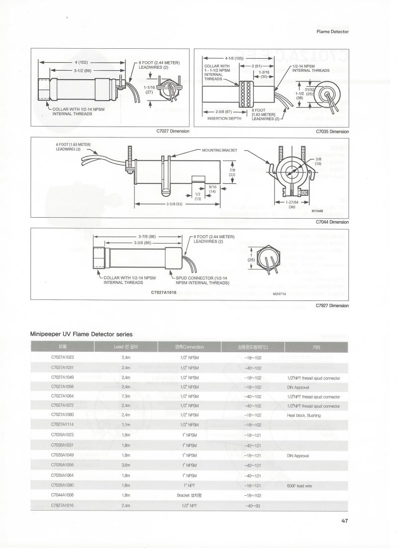 HONEYWELL 화염감지기 C7027, C7035 : 네이버 블로그