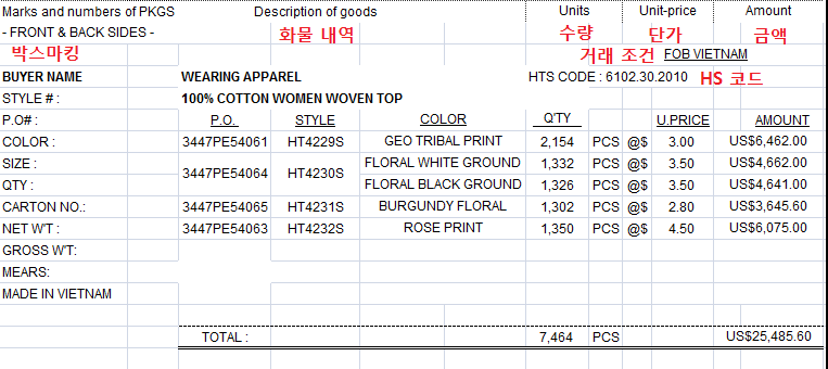 선적서류 만들기 인보이스편 Commercial Invoice 네이버 블로그