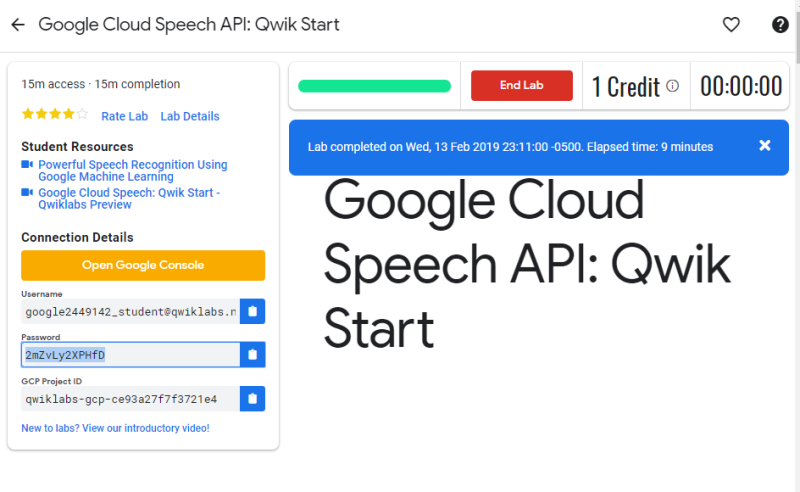 MISSION 1. Google Cloud Speech API: Qwik Start : 네이버 블로그