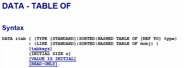 [SAP ABAP] STANDARD TABLE : 네이버 블로그