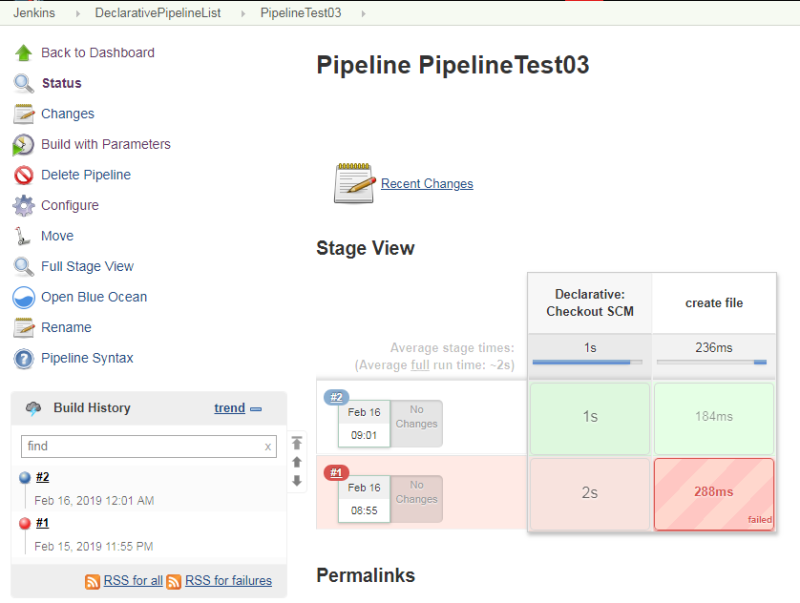 2.Jenkins Declarative pipeline 튜토리얼(예제1:Shell, File, 다른 Job의 Artifact ...