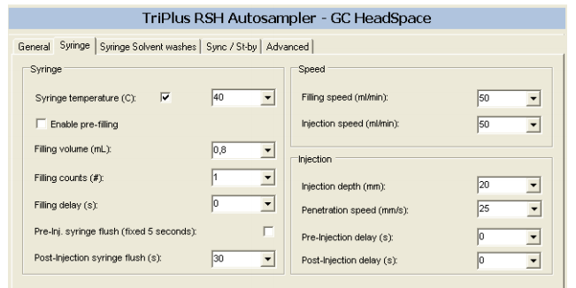 써모 헤드스페이스 TriPlus RSH Autosampler Setup__GC Headspace Method Parameters ...