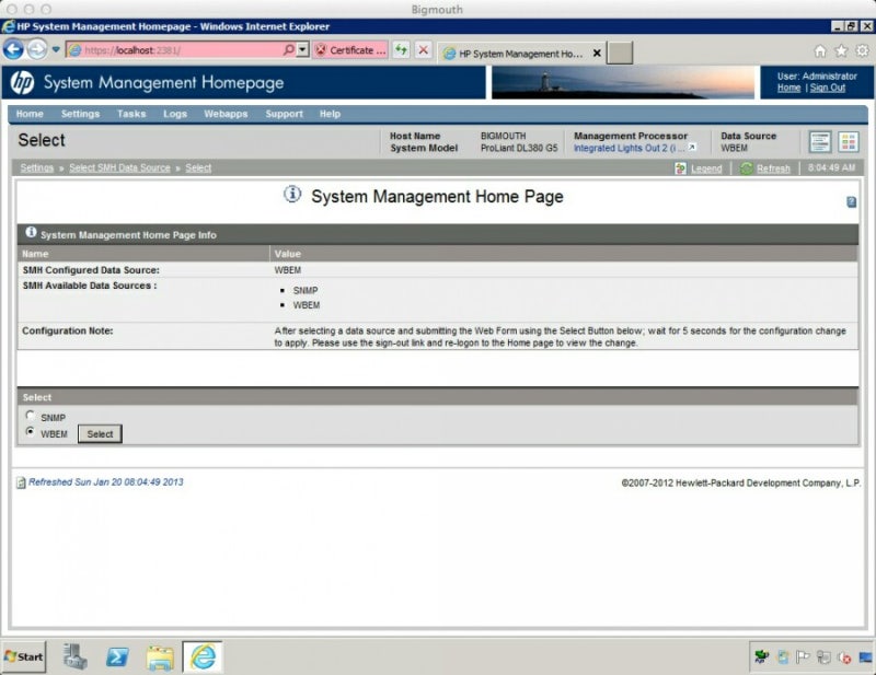 If HP System Management Homepage is Blank or Gives Errors : 네이버 블로그