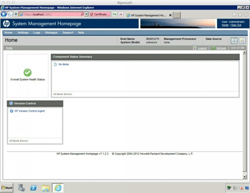 If HP System Management Homepage is Blank or Gives Errors : 네이버 블로그