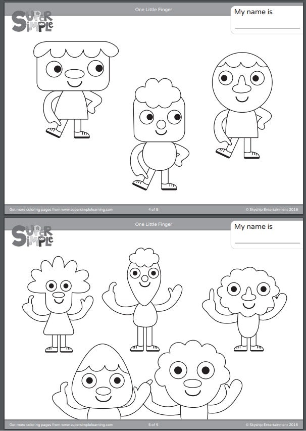 one little finger coloring pages