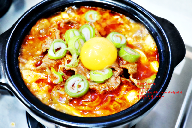 차돌박이 순두부찌개 끓이는법 순두부찌개 양념 네이버 블로그