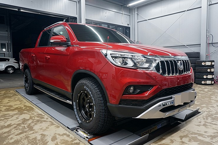 ≫부산인치업매니아≪ 렉스턴스포츠 칸 머드락 AMS 16인치 맷블랙 + 한국 ATM타이어 (RF10) 265 70 16 + 호프만 ...