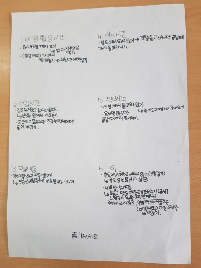 6학년 학급 규칙 세우기 활동브레인스토밍과 토의로 규칙 정하기 네이버 블로그