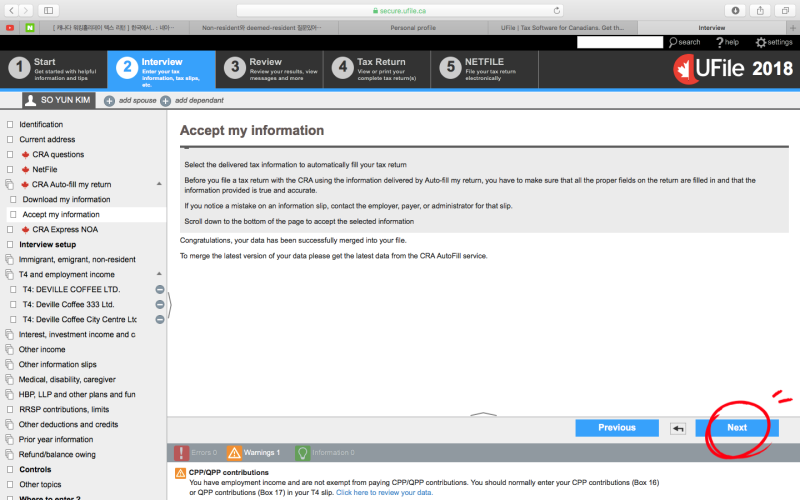 [캐나다워홀] 한국에서 캐나다 텍스리턴 신청하기, Ufile로 텍스리턴 T1 작성하기 : 네이버 블로그