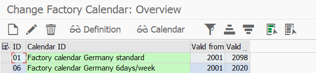 [SAP ABAP] Factory Calendar 셋팅법 이해 : 네이버 블로그