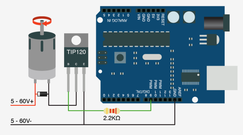아두이노와 TIP120 을 이용해서 12V PWM 속도 조절 하기 : 네이버 블로그