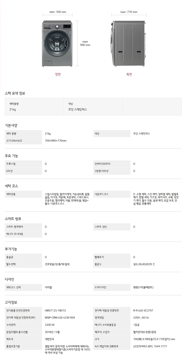 [할인] [LG전자/F21VDT] 드럼세탁기 / 세탁전용 / 세탁용량: 21kg / DD모터 : 네이버 블로그