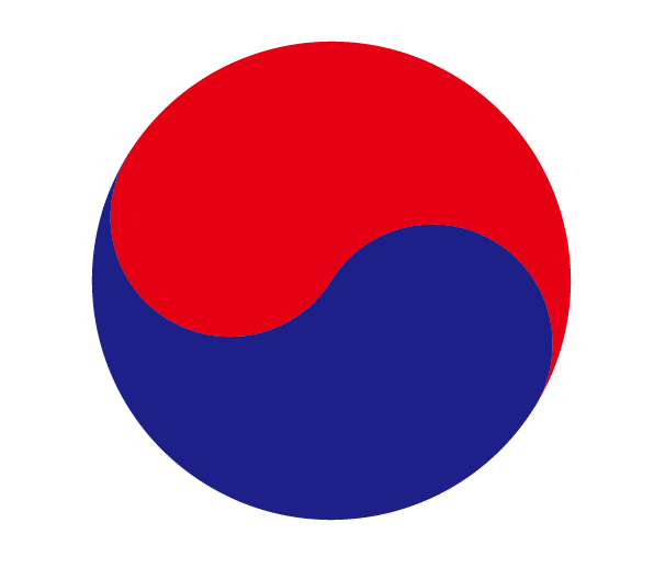 사랑파워 블로그 일러스트레이터 한글판 7장 태극문양 그리기 패스파인더를 사용하여 이미지 나누기 합치기 크기 도구 사용