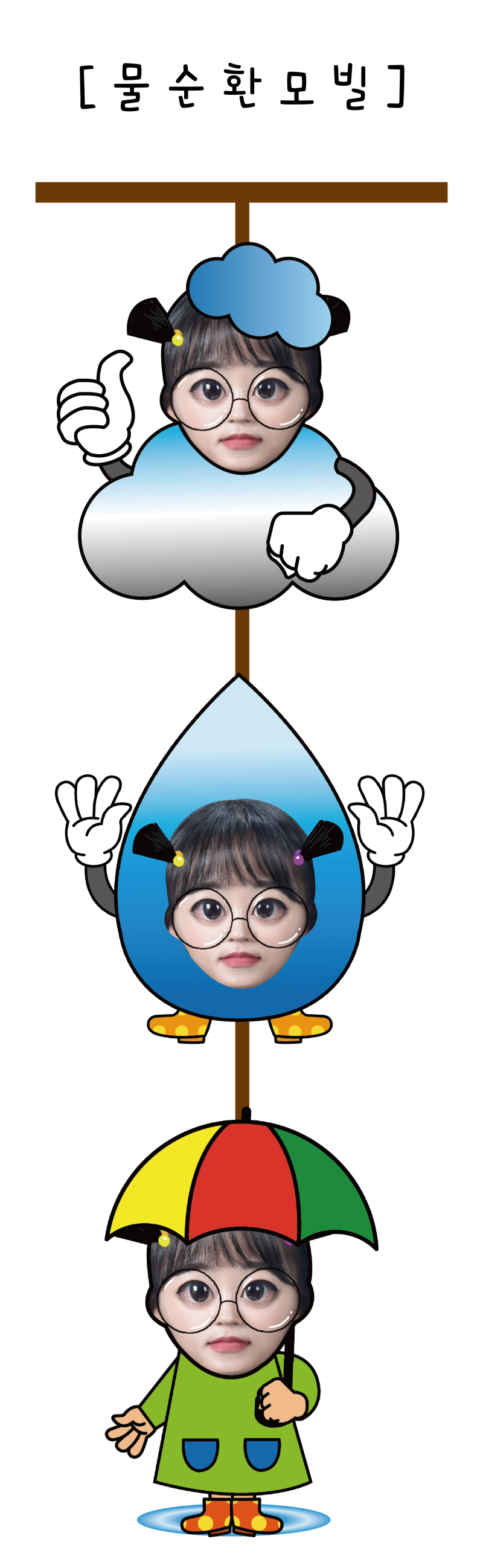 포너츠 우산 얼굴 합성 어린이집유치원 환경과 생활 물의 순환 네이버 블로그