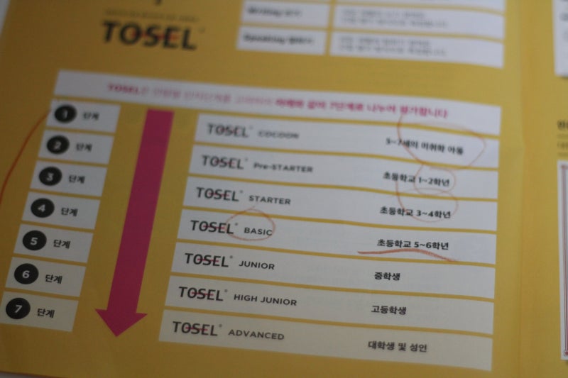 토셀tosel 베이직 시험준비 7살 엄마표영어확인 네이버 블로그
