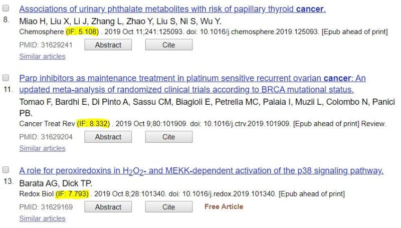 Pubmed에서 Impact Factor 바로보는 방법 : 네이버 블로그