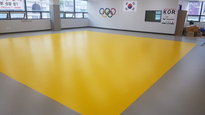 유도체육관인테리어 체육관매트 체육관바닥 타포린매트태권도매트 주짓수매트 유도매트 벽쿠션 세이브쿠션 체육관리모델링