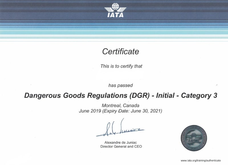 [11/9~ 주말반] IATA Dangerous Good Regulations(DGR) Cat 3 위험물 12월 시험대비반 ...