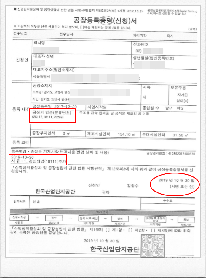 공장등록 및 업종코드 추가에 따른 공장등록 변경 사례 네이버 블로그