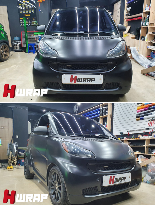 스마트포투랩핑 사틴블랙 전체랩핑 및 휠도색 hwrap 후기 : 네이버 블로그