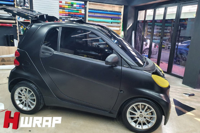 스마트포투랩핑 사틴블랙 전체랩핑 및 휠도색 hwrap 후기 : 네이버 블로그