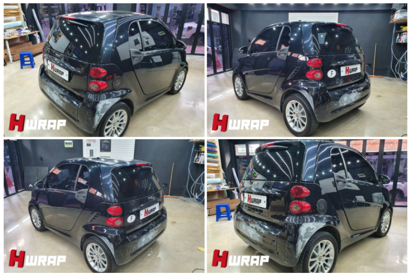 스마트포투랩핑 사틴블랙 전체랩핑 및 휠도색 hwrap 후기 : 네이버 블로그
