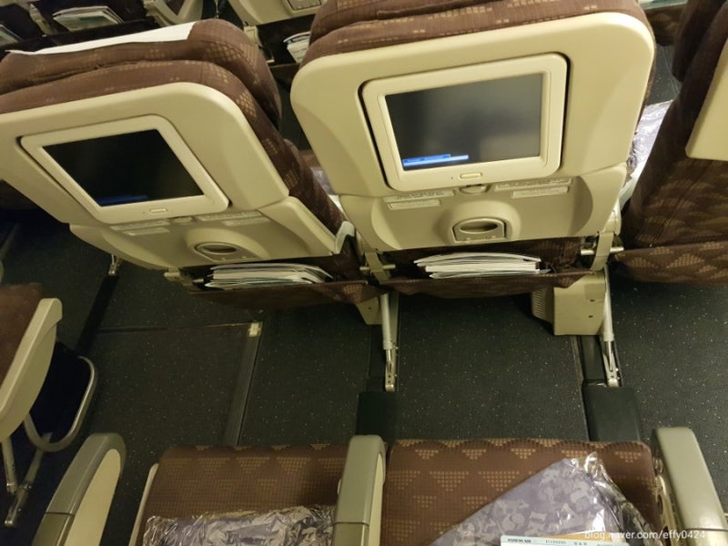 방콕 - 인천 구간 대한항공 KE658, B747-400 탑승후기 (좌석, 기내식 등) : 네이버 블로그