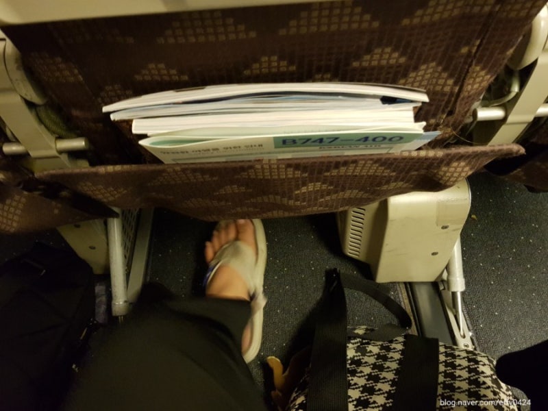 방콕 - 인천 구간 대한항공 KE658, B747-400 탑승후기 (좌석, 기내식 등) : 네이버 블로그