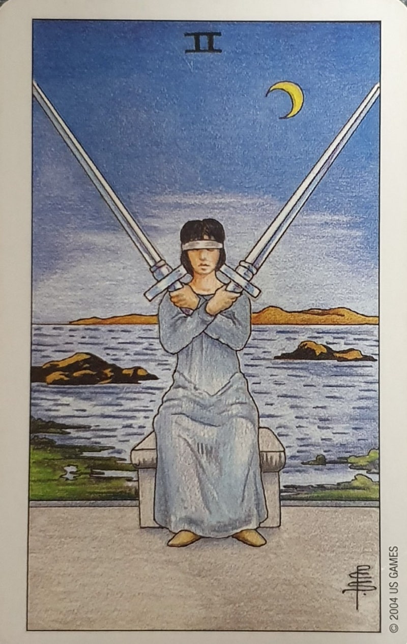 [타로카드;유니버셜웨이트] 마이너 아르카나 키워드 해석_TWO of SWORDS ; 소드(검)2 : 네이버 블로그