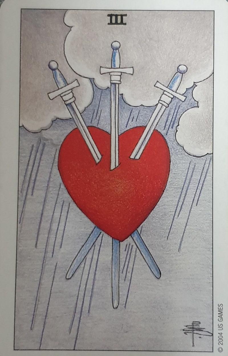 타로카드유니버셜웨이트 마이너 아르카나 키워드 해석 Three Of Swords 소드검3 네이버 블로그