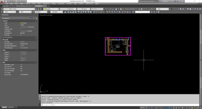 Auto Cad 캐드 보고 싶은 부분만 잘라서 보기 Xclip 엑스클립 네이버 블로그