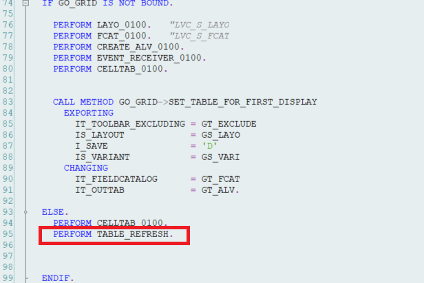 [SAP ABAP] REFRESH_TABLE_DISPLAY : 네이버 블로그