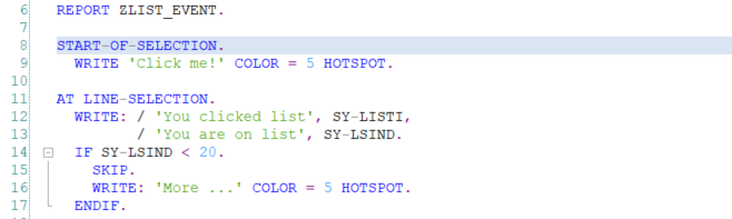 [SAP ABAP] AT LINE SELECTION : 네이버 블로그