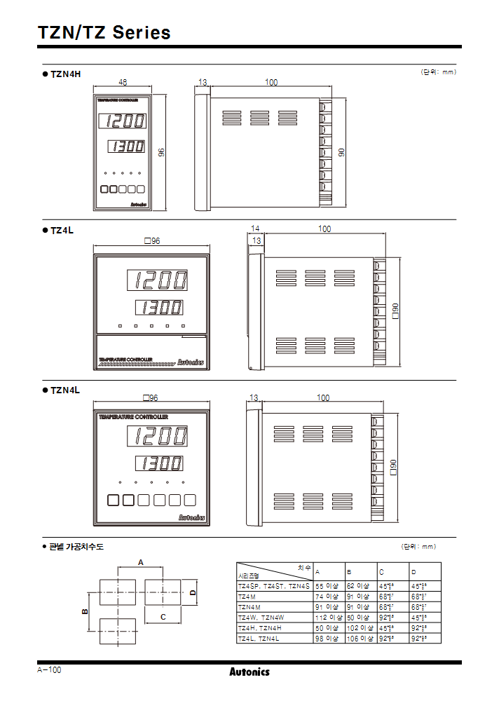 오토닉스 온도조절기 TZ/TZN_SERIES : 네이버 블로그