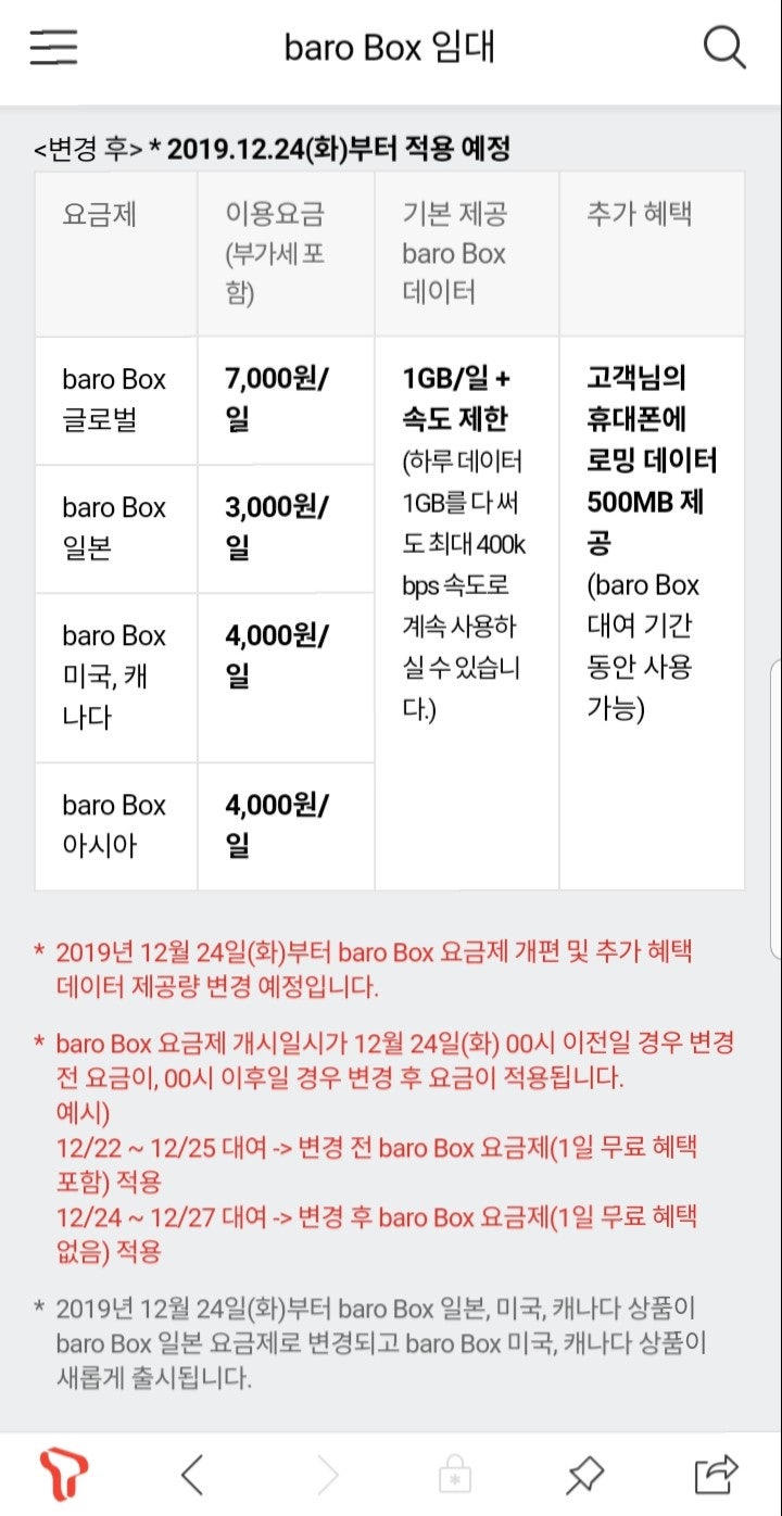 SKT 바로박스(Baro Box) 로밍포켓와이파이 : 네이버 블로그