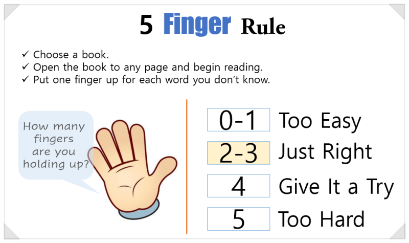 5 Finger Rule 아이에게 맞는 영어책을 고르는 초간단 방법 : 네이버 블로그