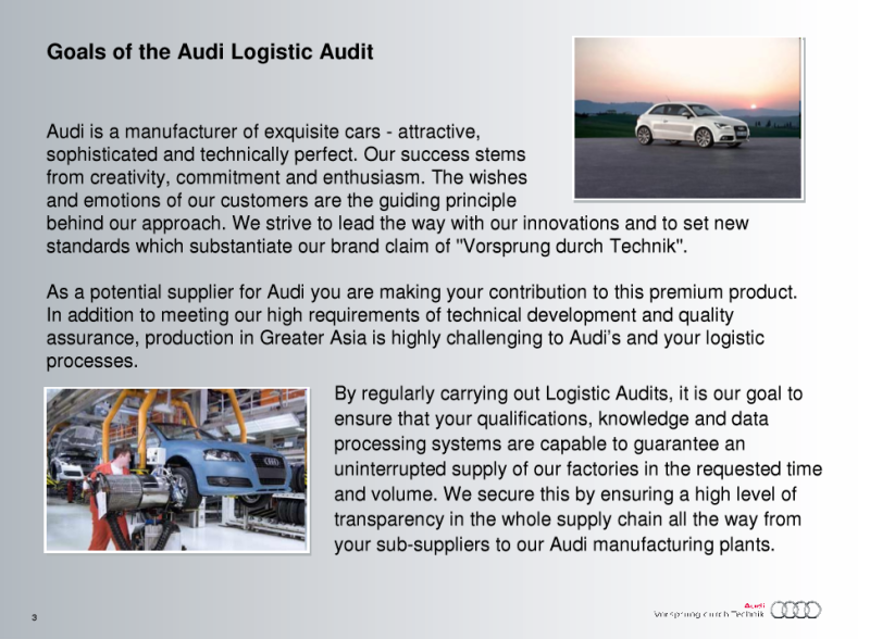 Logistic Audit Guideline for Audi suppliers : 네이버 블로그