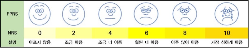 [NR] 통증 점수 NRS(Numeric Rating Scale), FPRS(Faces Pain Rating Scale ...