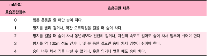 [IM] 호흡곤란의 정도 평가, mMRC scale : 네이버 블로그