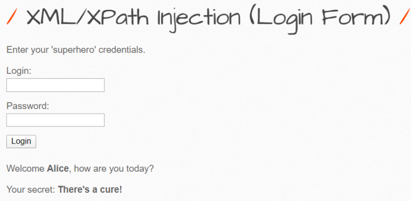 XML/Xpath Injection - Login Form : 네이버 블로그